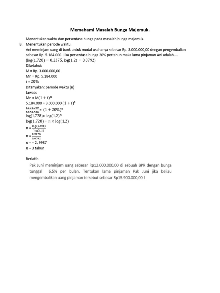 Menghitung Periode Bunga Majemuk 3 Tahun | PDF