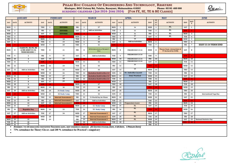 Term Calendar ESAY 2023 24 | PDF