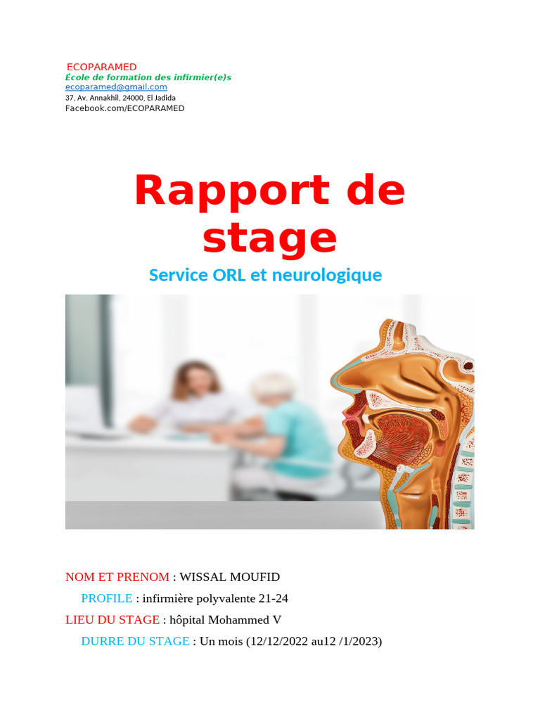 Rapport de Stage: Service ORL Et Neurologique | PDF