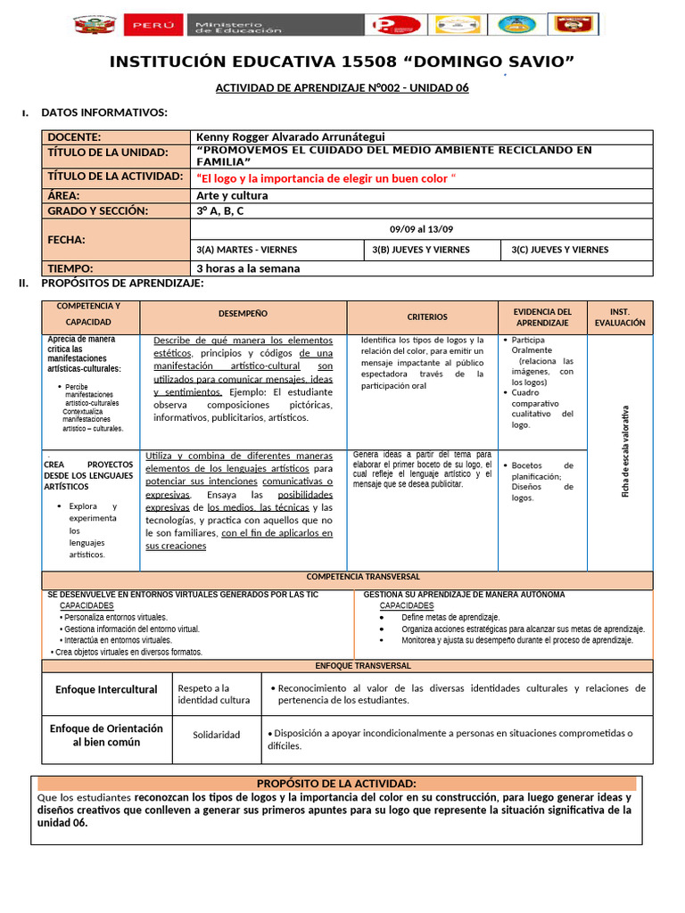002 SESION DE APRENDIZAJE Unidad 05 5to | PDF | Logos | Marca