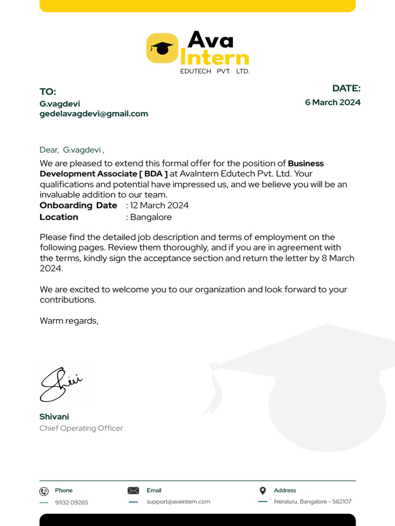 OFFER LETTER | PDF