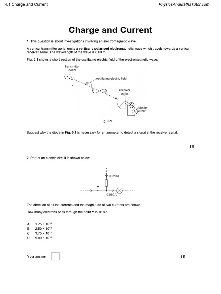 Understanding Charge and Current in Circuits | PDF | Electric Current ...