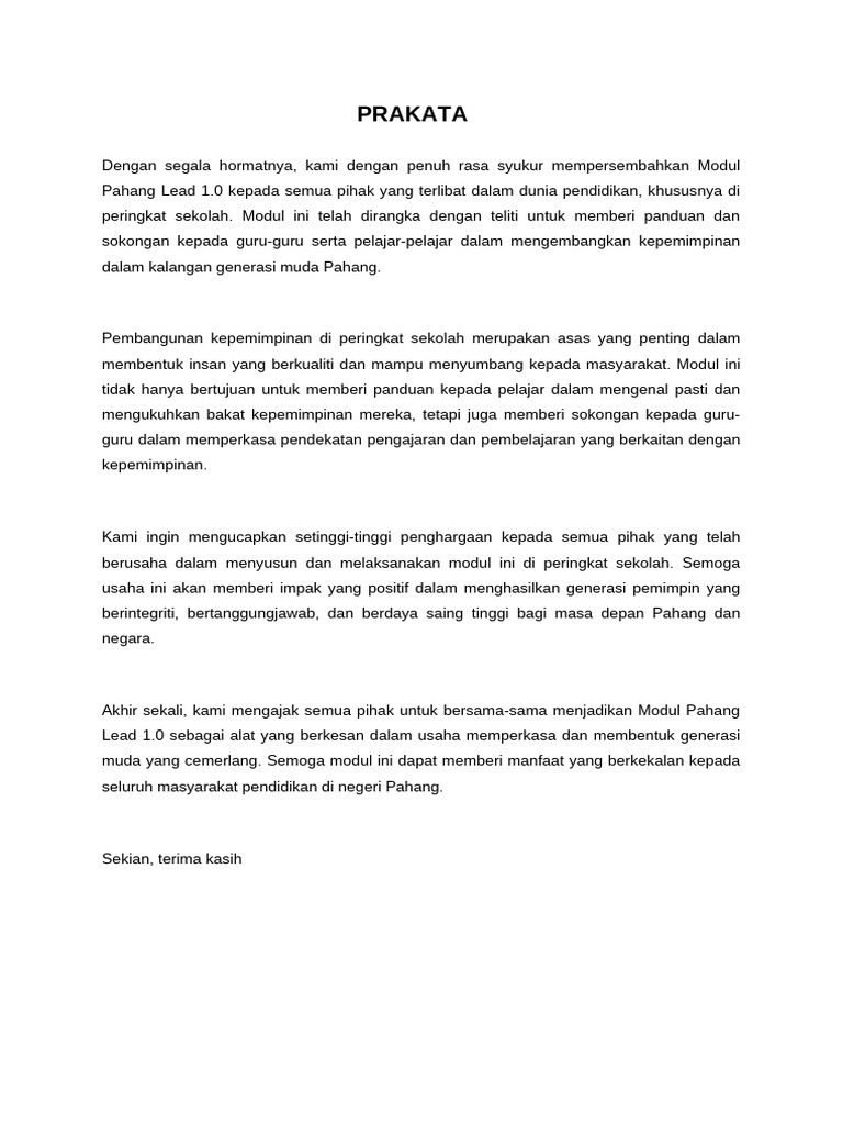 PRAKATA Terbaru New | PDF | Karier & Perkembangan