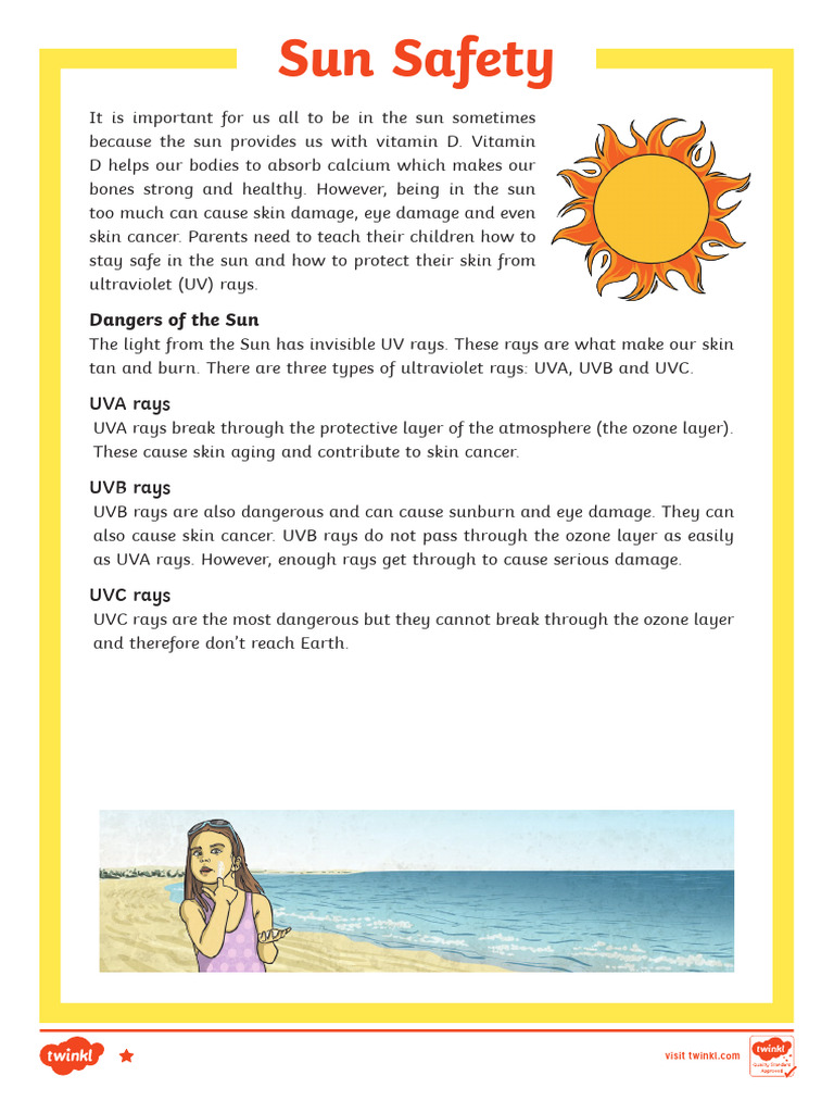 Sun Safety Reading Comprehension Activity | PDF
