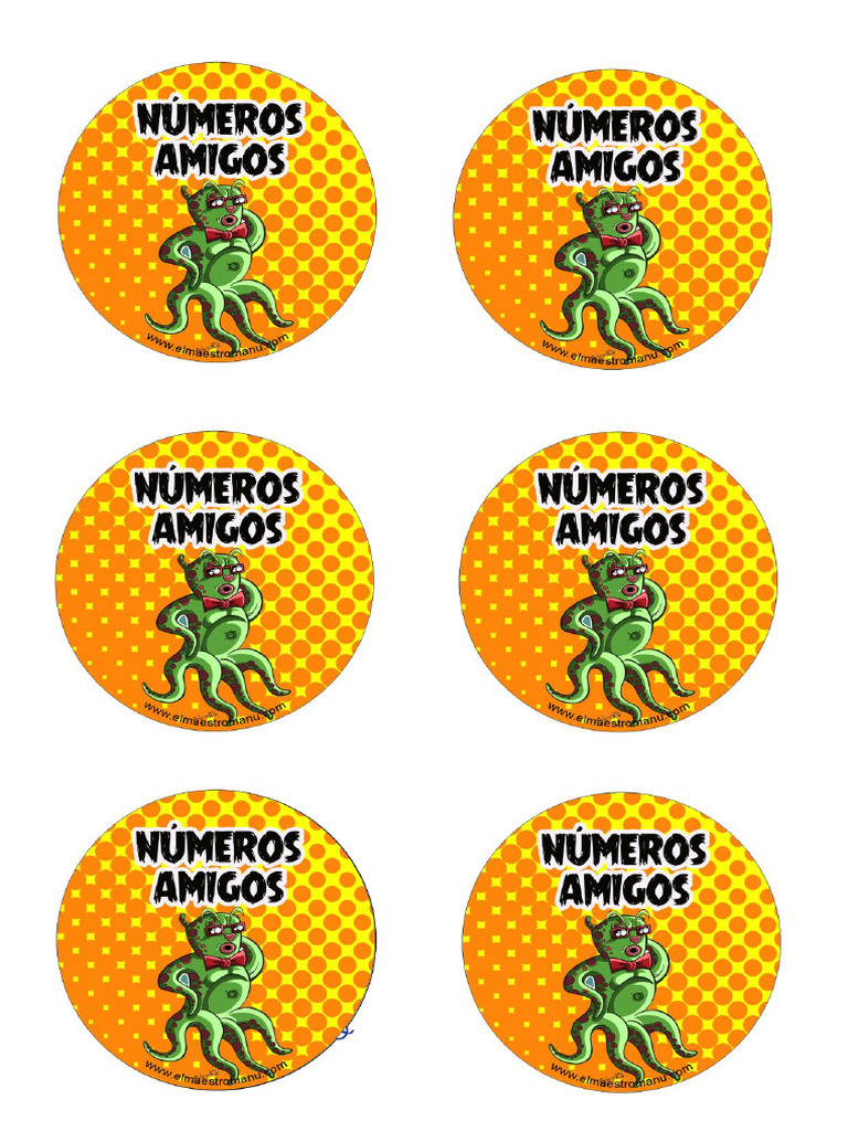 Numeros Amigos Cartas para Jugar | PDF