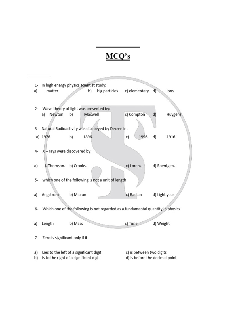 Xi Physics MCQS Chap Wise | PDF