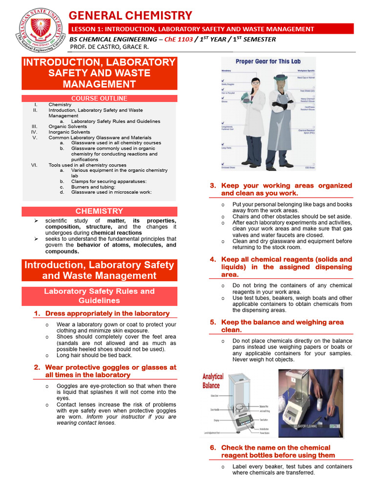 TRANSESGEN CHEM - L1 - Introduction Laboratory Safety and Waste ...