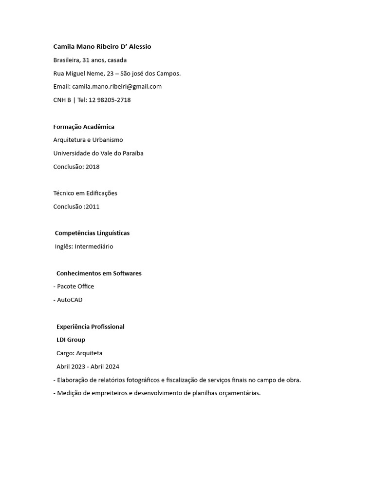 Camila Mano Ribeiro D Alessio | PDF