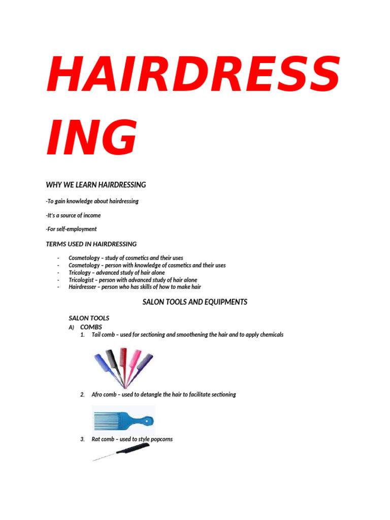 Hairdressing Notes | PDF | Human Nose | Cheque