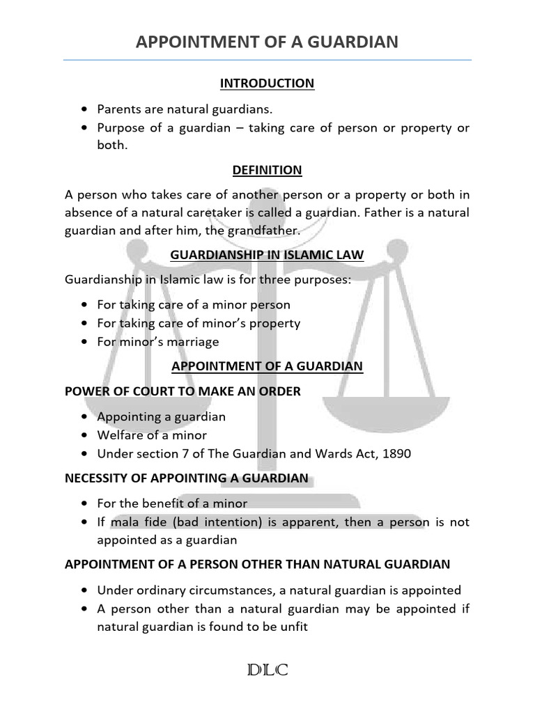 Appointment of A Guardian | PDF