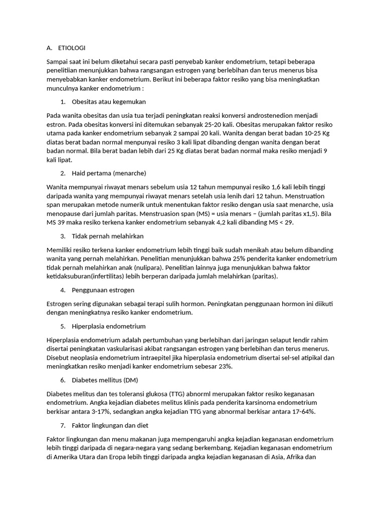 ETIOLOGI CA Endometrium | PDF