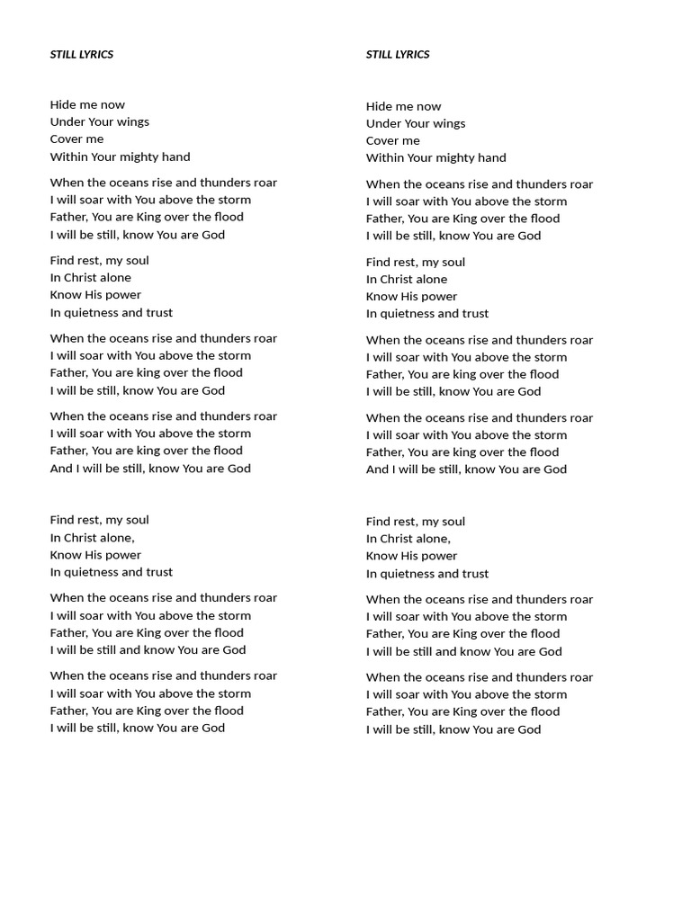 STILL LYRICS | PDF