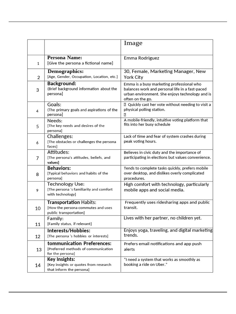Image: Persona Name: Demographics | PDF