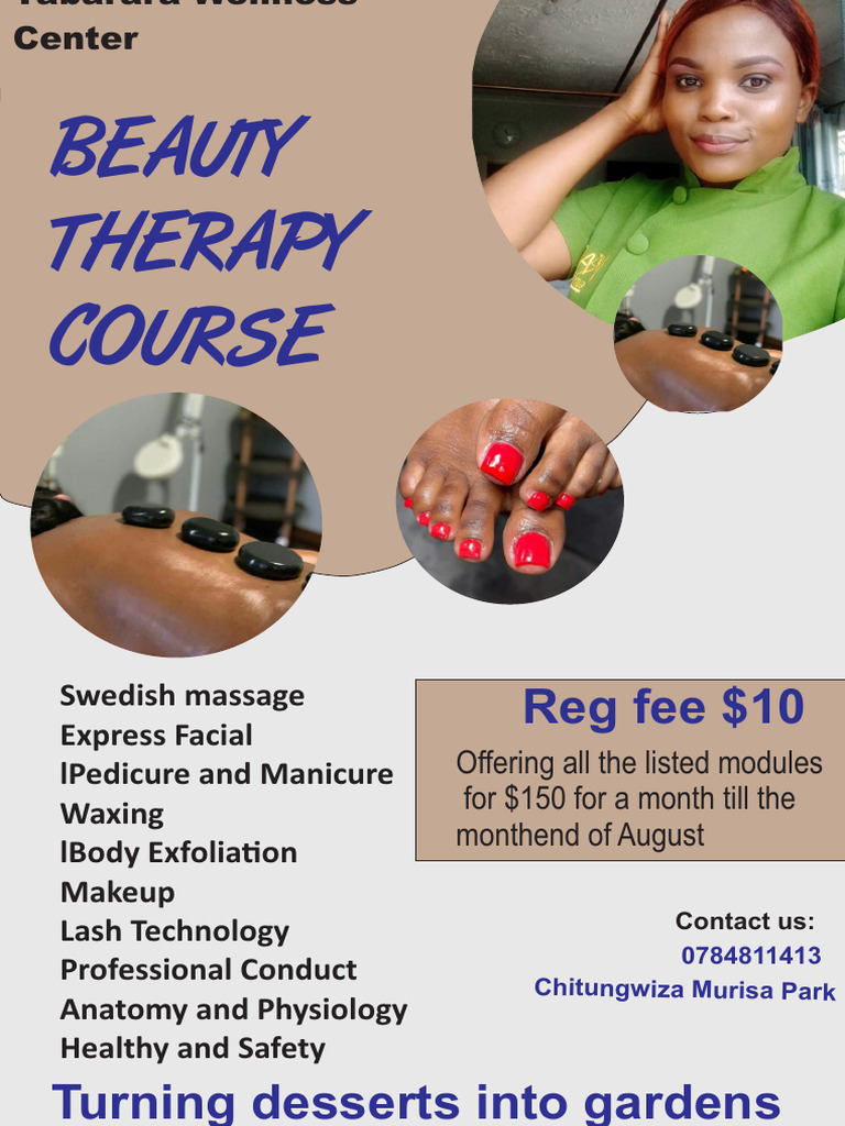 Beauty Therapy Course: Reg Fee $10 | PDF | Self-Improvement | Wellness