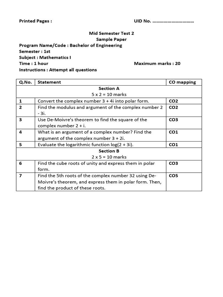 FY MST2 Sample | PDF