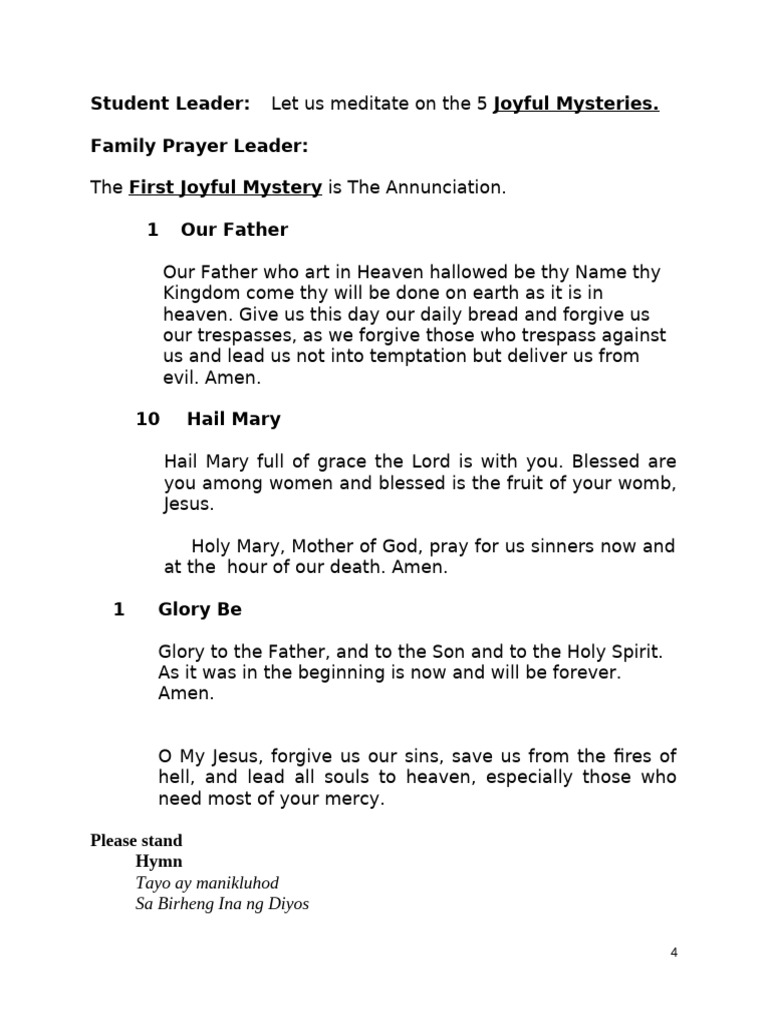 Joyful Mysteries | PDF