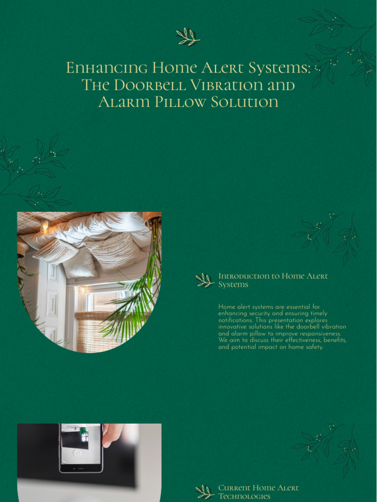 Slidesgo Enhancing Home Alert Systems The Doorbell Vibration and Alarm Pillow Solution ...