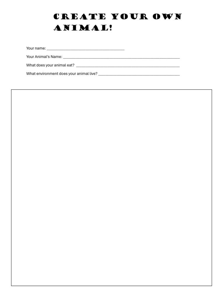Create Your Own Animal | PDF