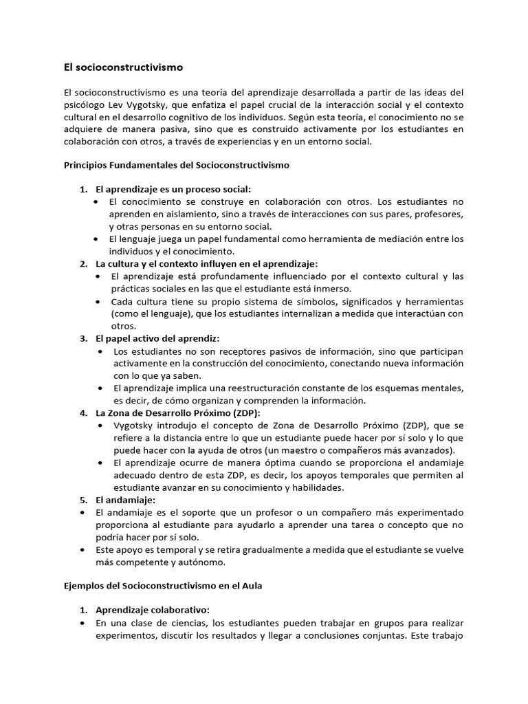 El Socioconstructivismo | PDF
