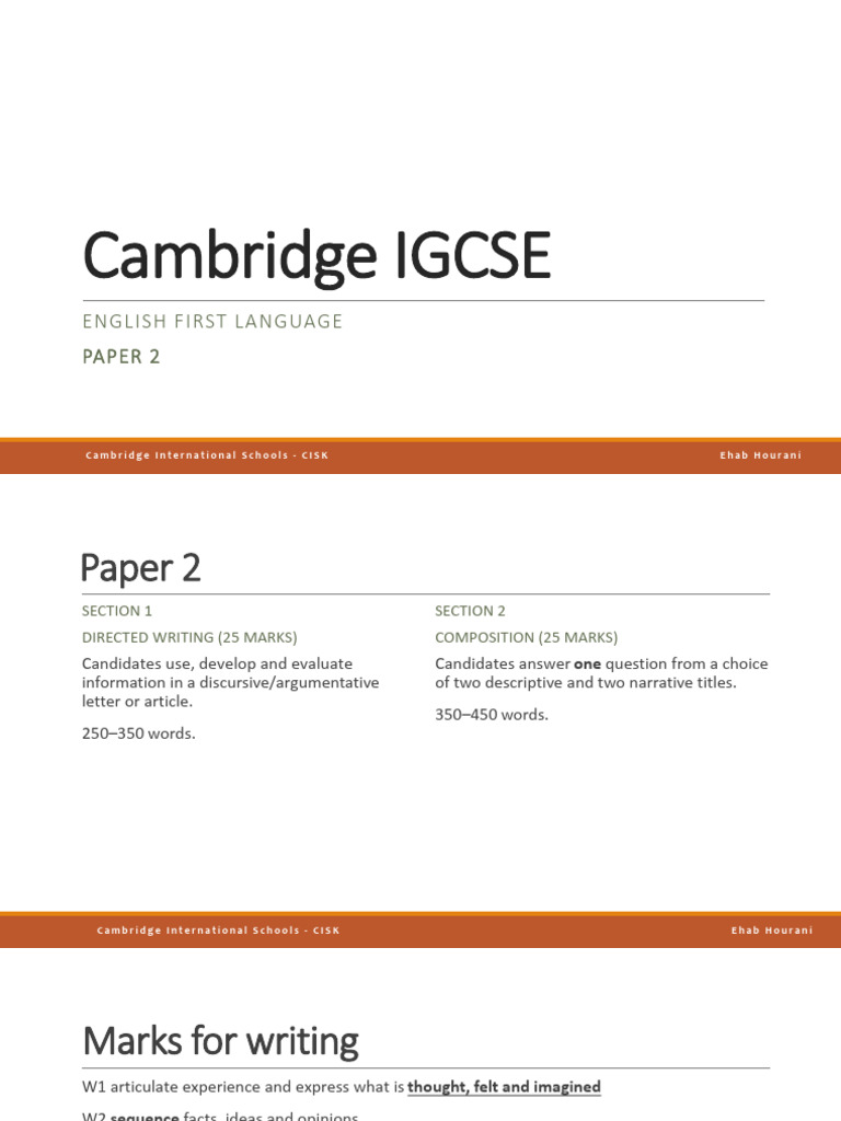 Narrative Writing - IGCSE | PDF