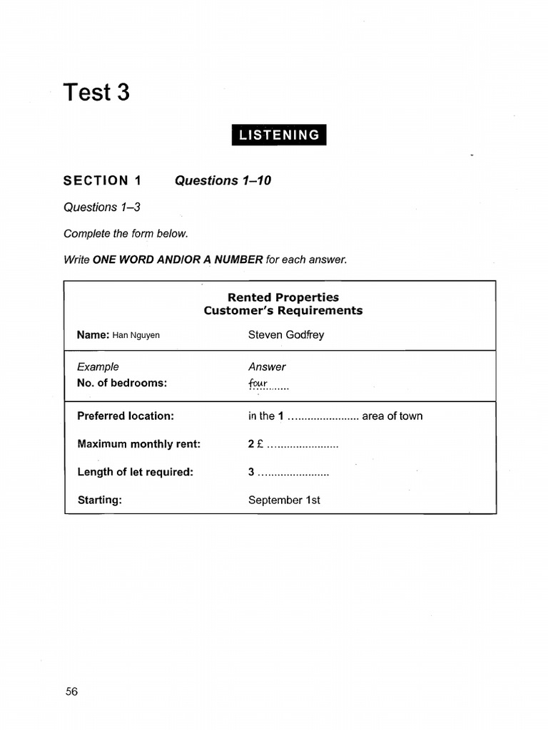 Listening Test | PDF