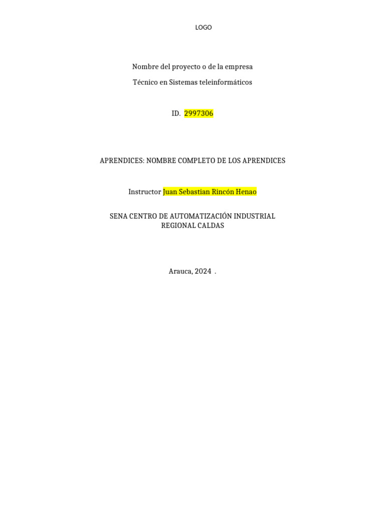 Proyecto Ejemplo | PDF