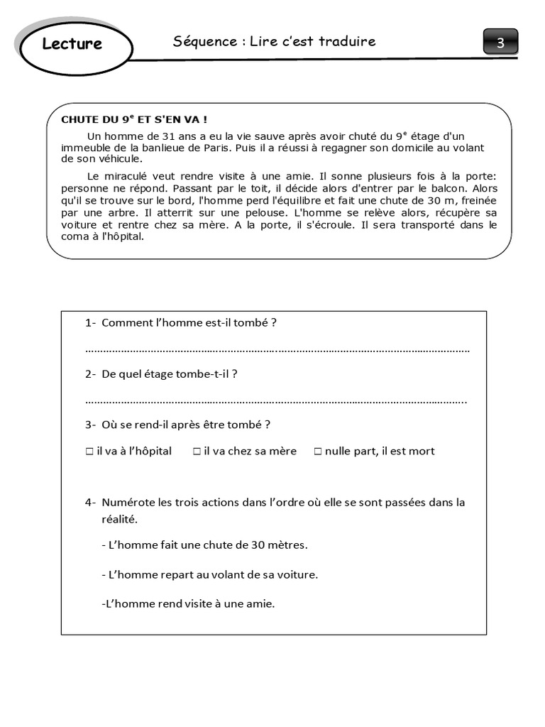 Texte 3 Et Questions | PDF