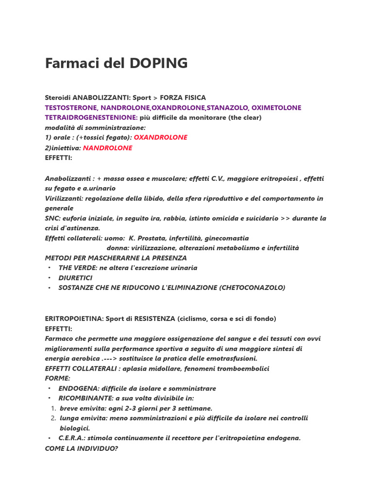 Farmaci Del DOPING | PDF
