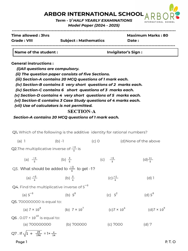 Math Modal Paper | PDF