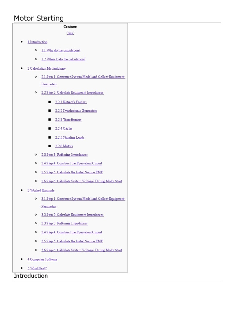Motor Starting | PDF | Transformer | Electrical Impedance