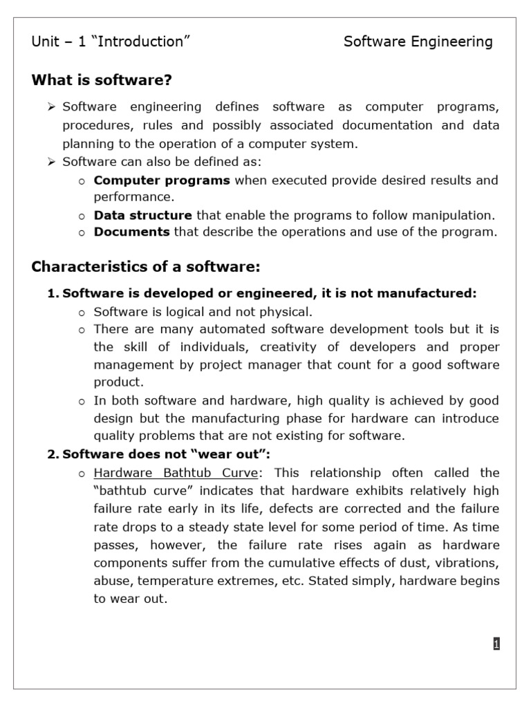 Unit - 1 Se - Sybca Sem-3 | PDF | Software | Computers