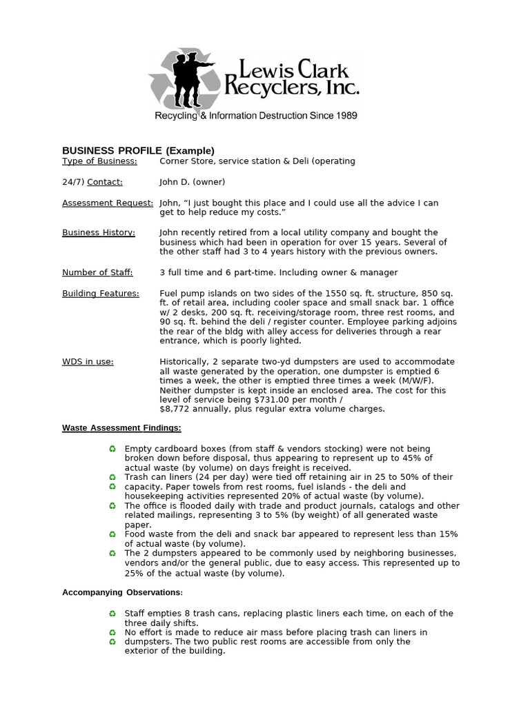 Business Profile Example | PDF