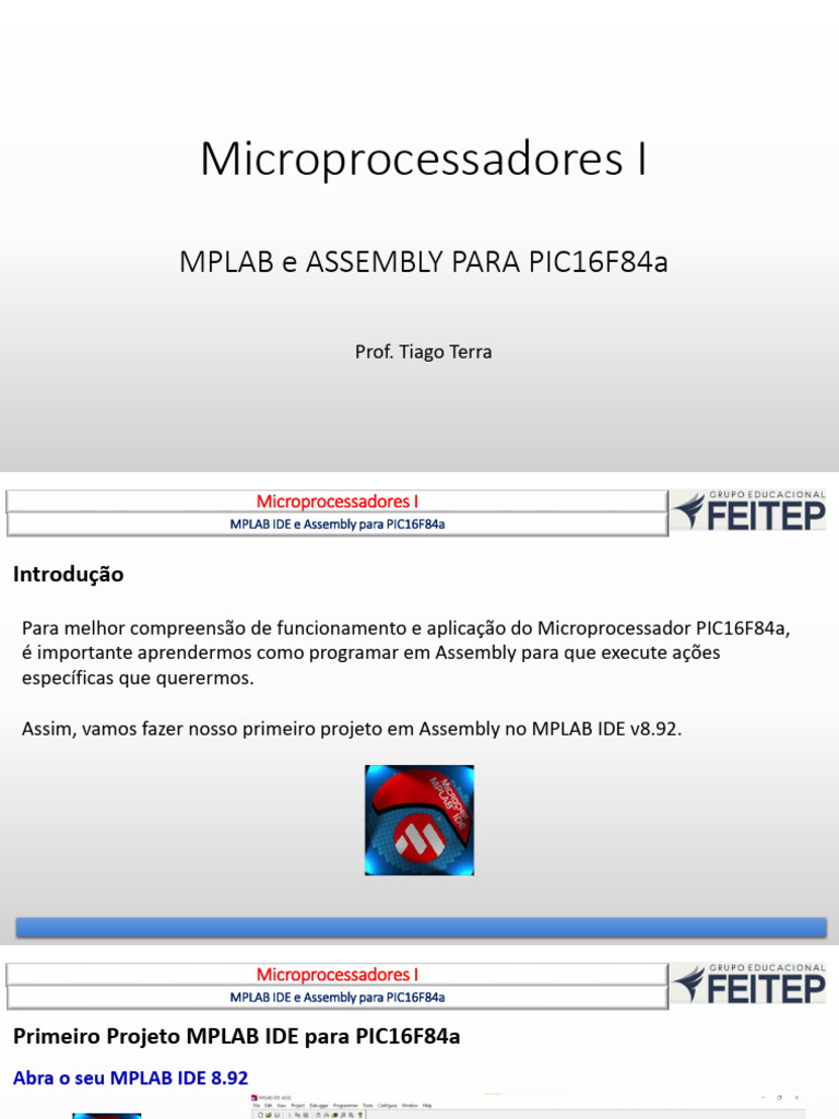 Microprocessadores 03 Mplab e Assembly para Pic16f84a | PDF