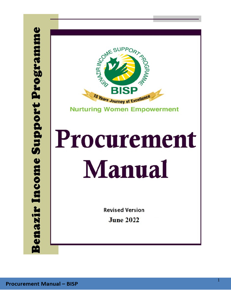 Procurement Manual 21 Nov 22 AR | PDF