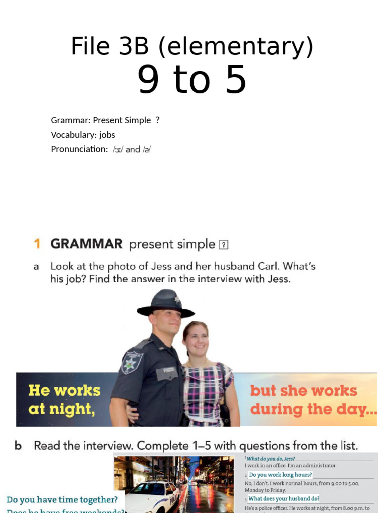 English file presentation file 3B elementary level | PDF