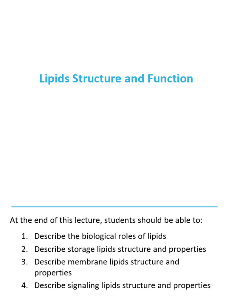 Lecture 15 Lipids Structure and Function | PDF