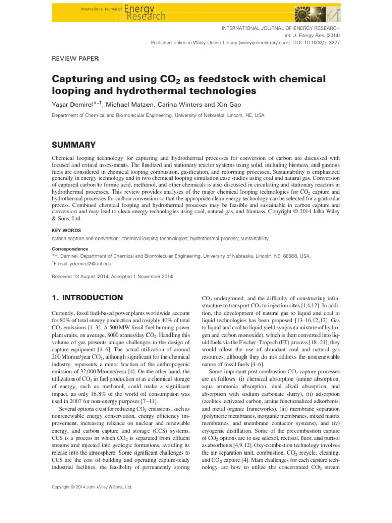 Capturing and using CO2 | PDF
