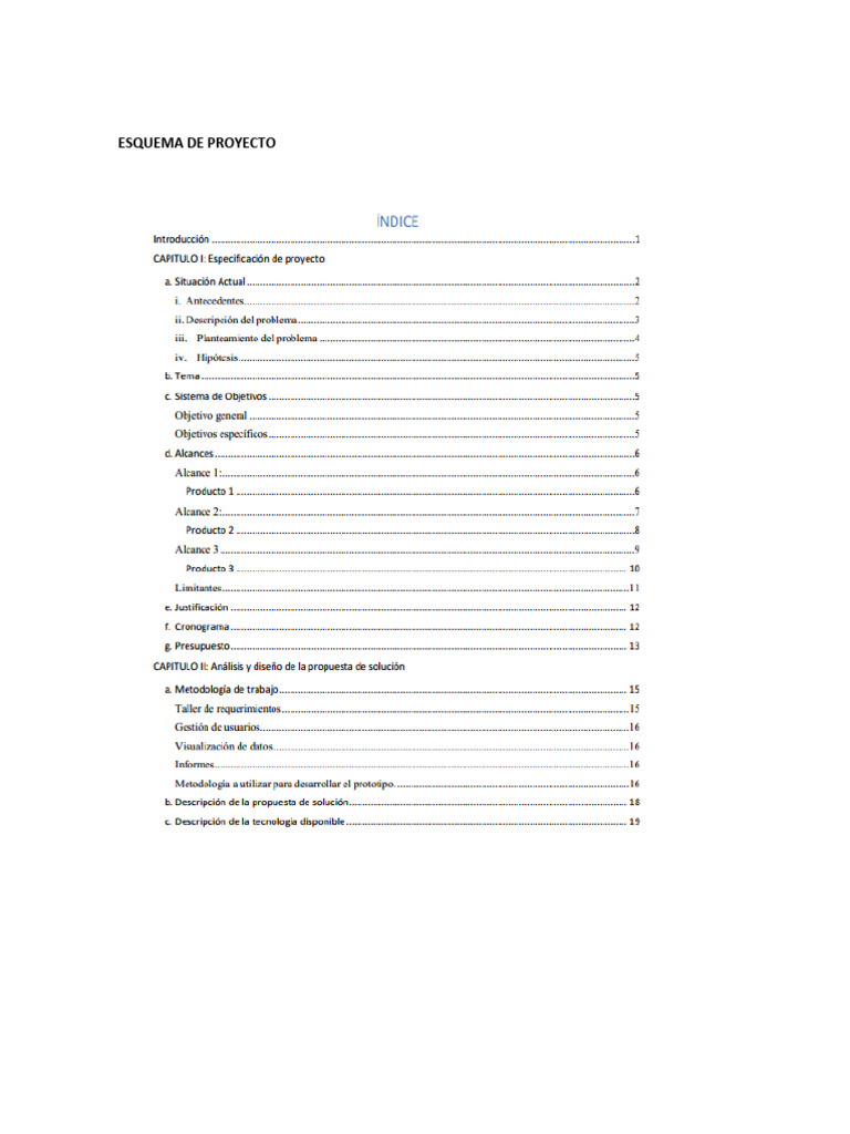 Esquema de Proyecto | PDF