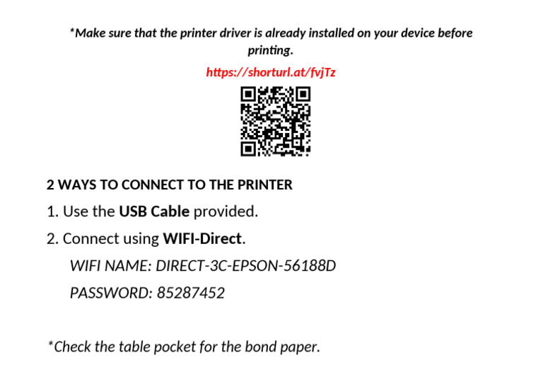 Printer Instructions | PDF