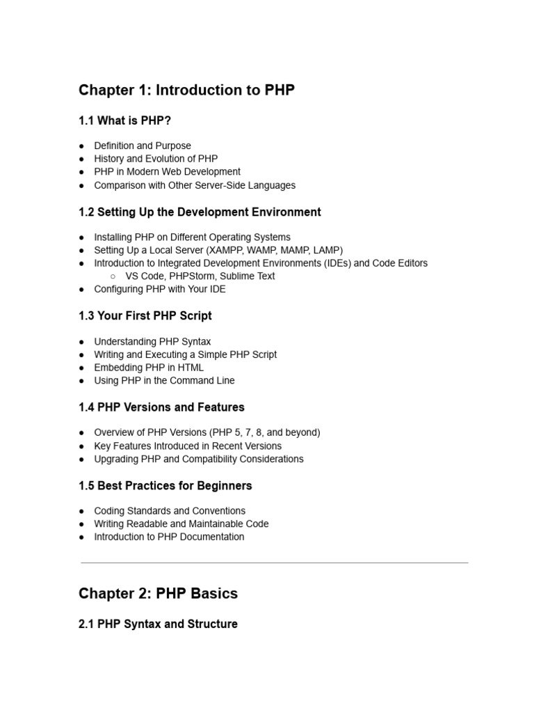 PHP Course Overview | PDF