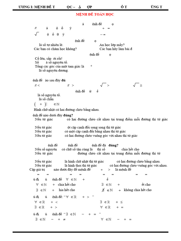 TN3 - Chương I - Bài 1. Mệnh Đề | PDF