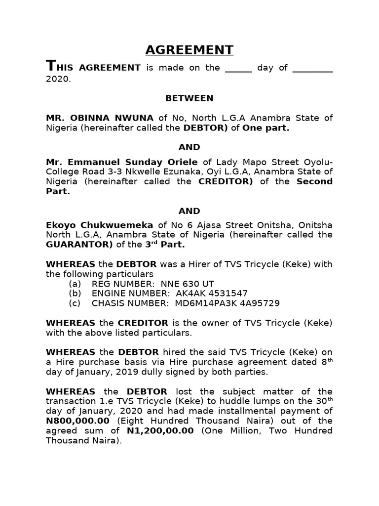 AGREEMENT | PDF