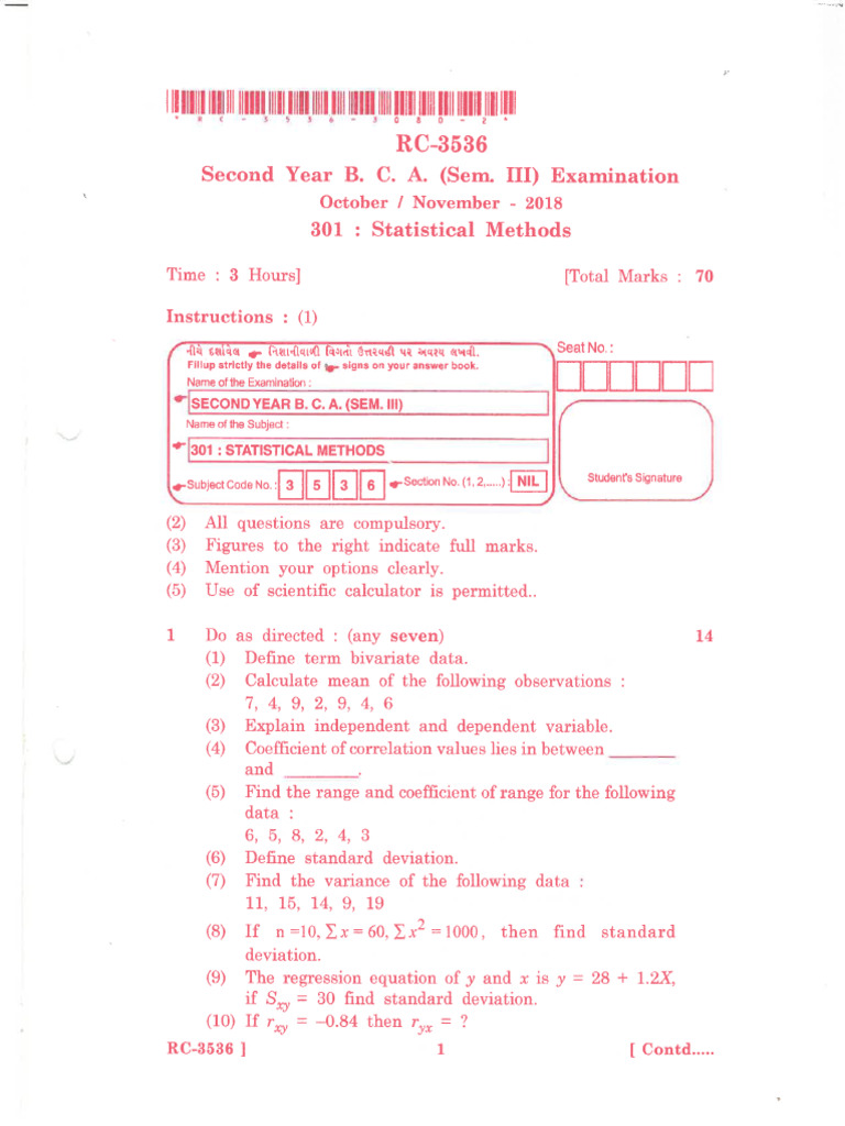 301 Statistical Methods Pdf 6778