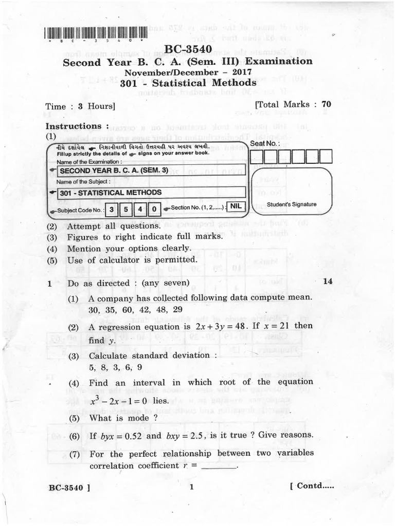 301 Statistical Methods Pdf 0232