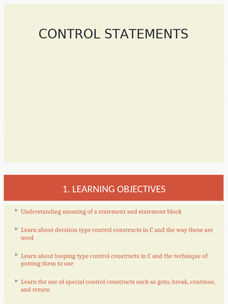 C-Programming Control Statements | PDF