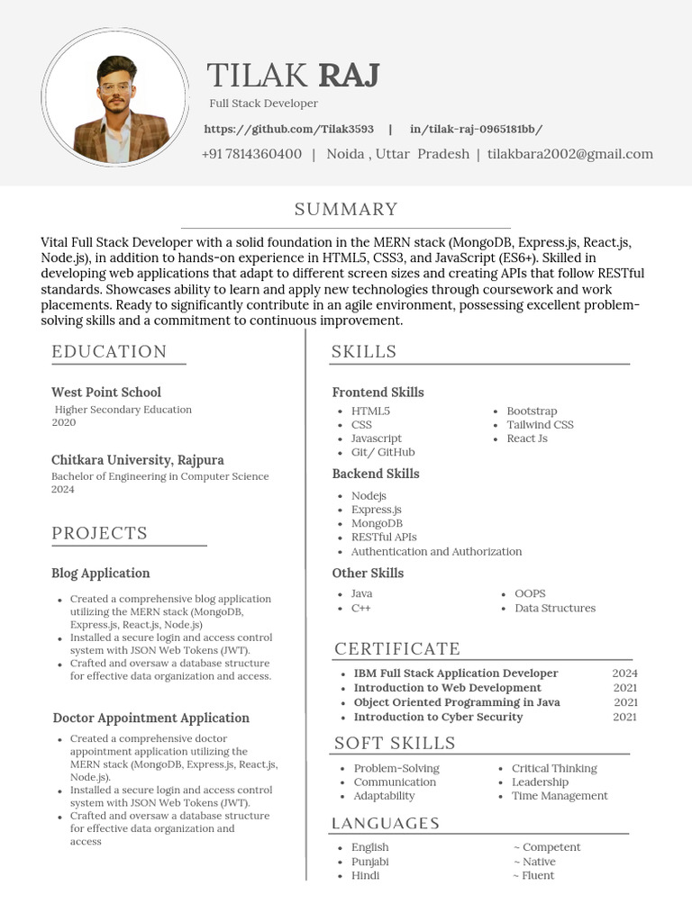 Tilak Resume | PDF