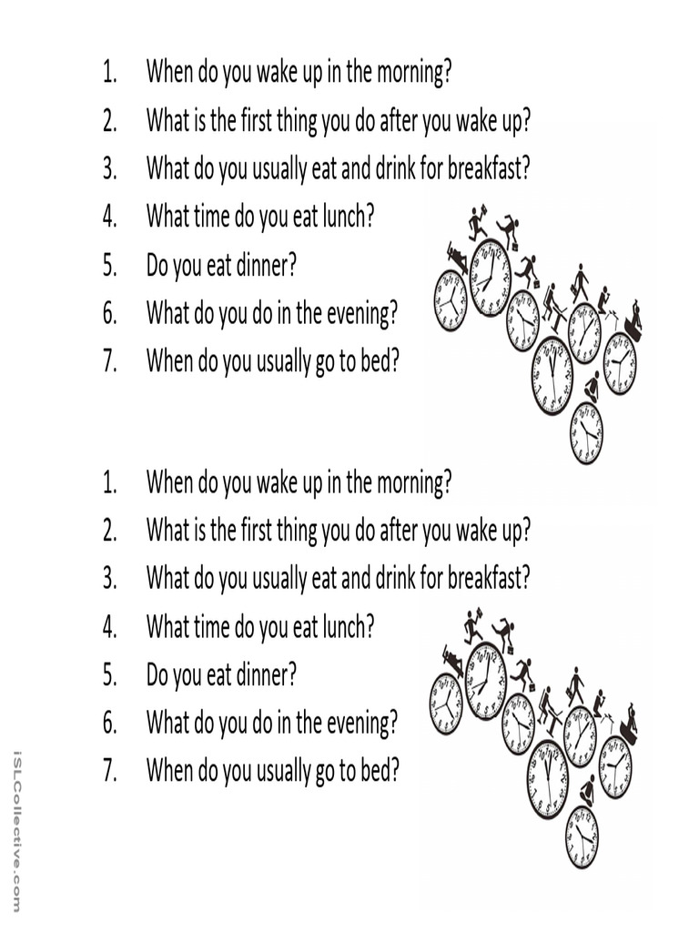 Daily Routine Questions-Basic - Copy | PDF