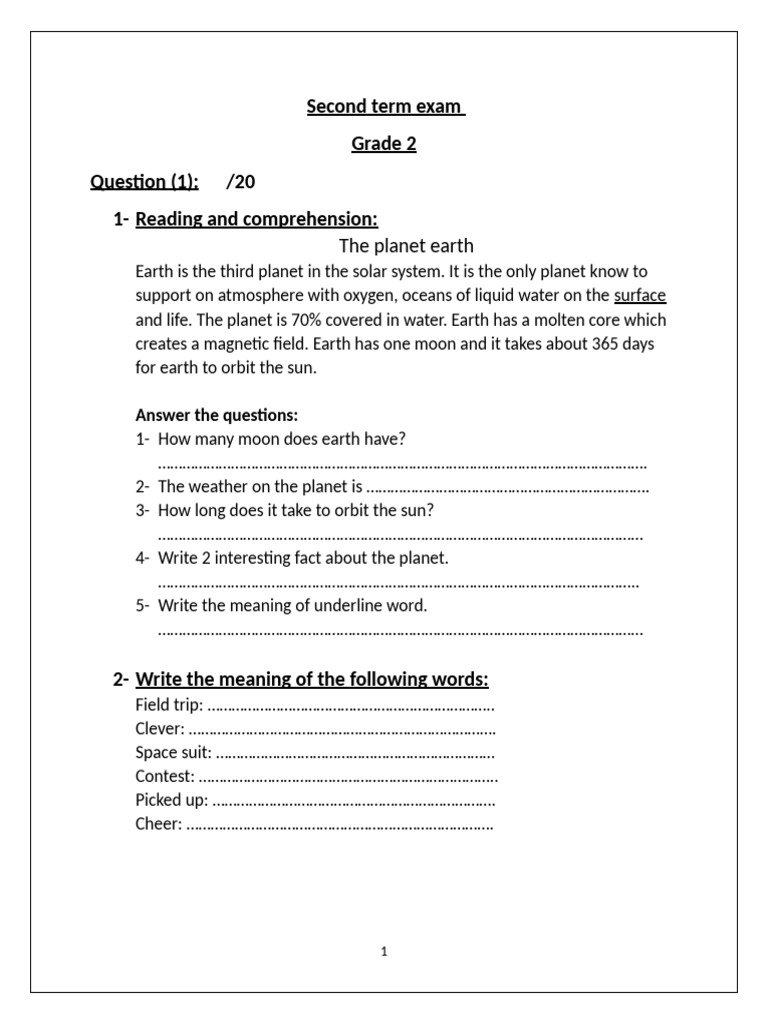 Second Term Exam | PDF