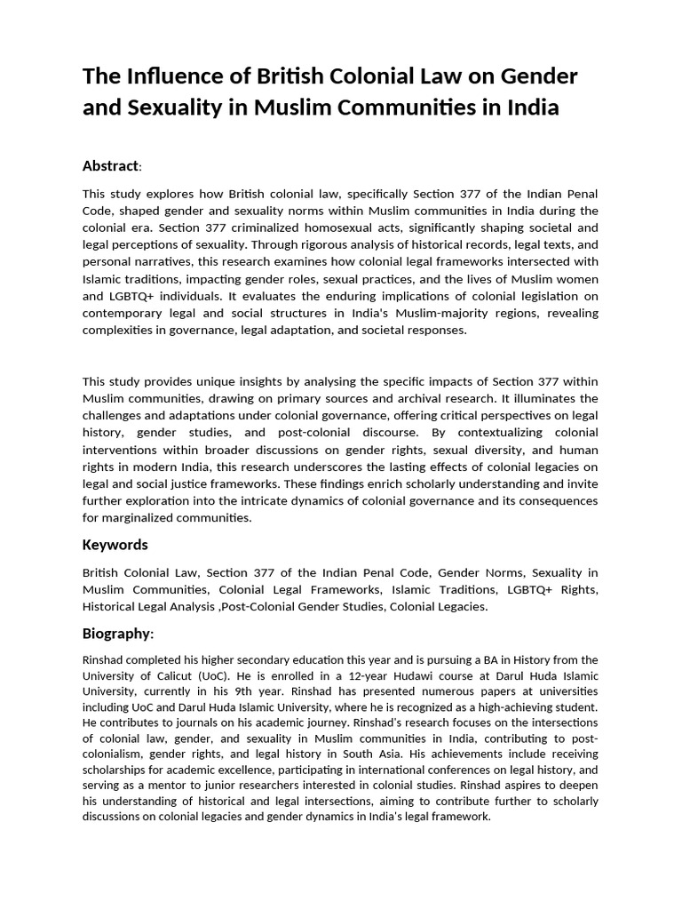 RINSHAD. Amsterdam | PDF | Gender | Social Science