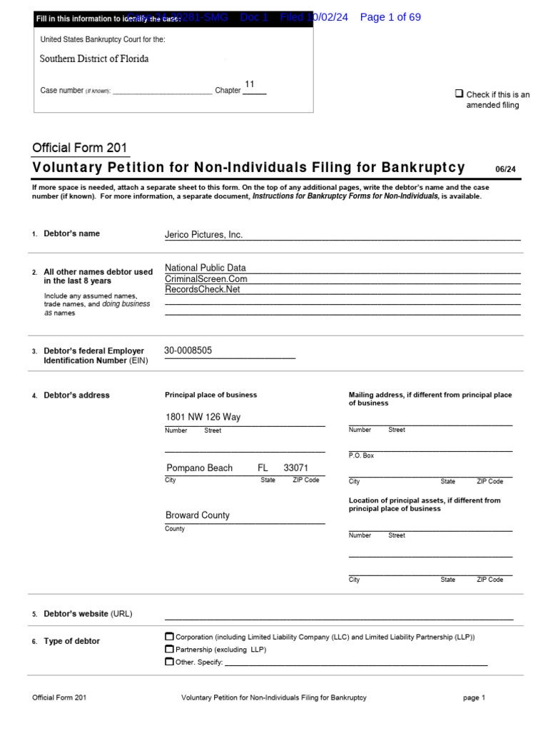 Bankruptcy Filing | PDF | Chapter 11 | Bankruptcy